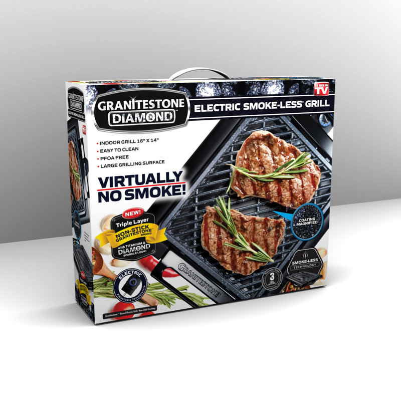 Granitestone Diamond Smokeless Indoor Non-Stick Electric Grill ...