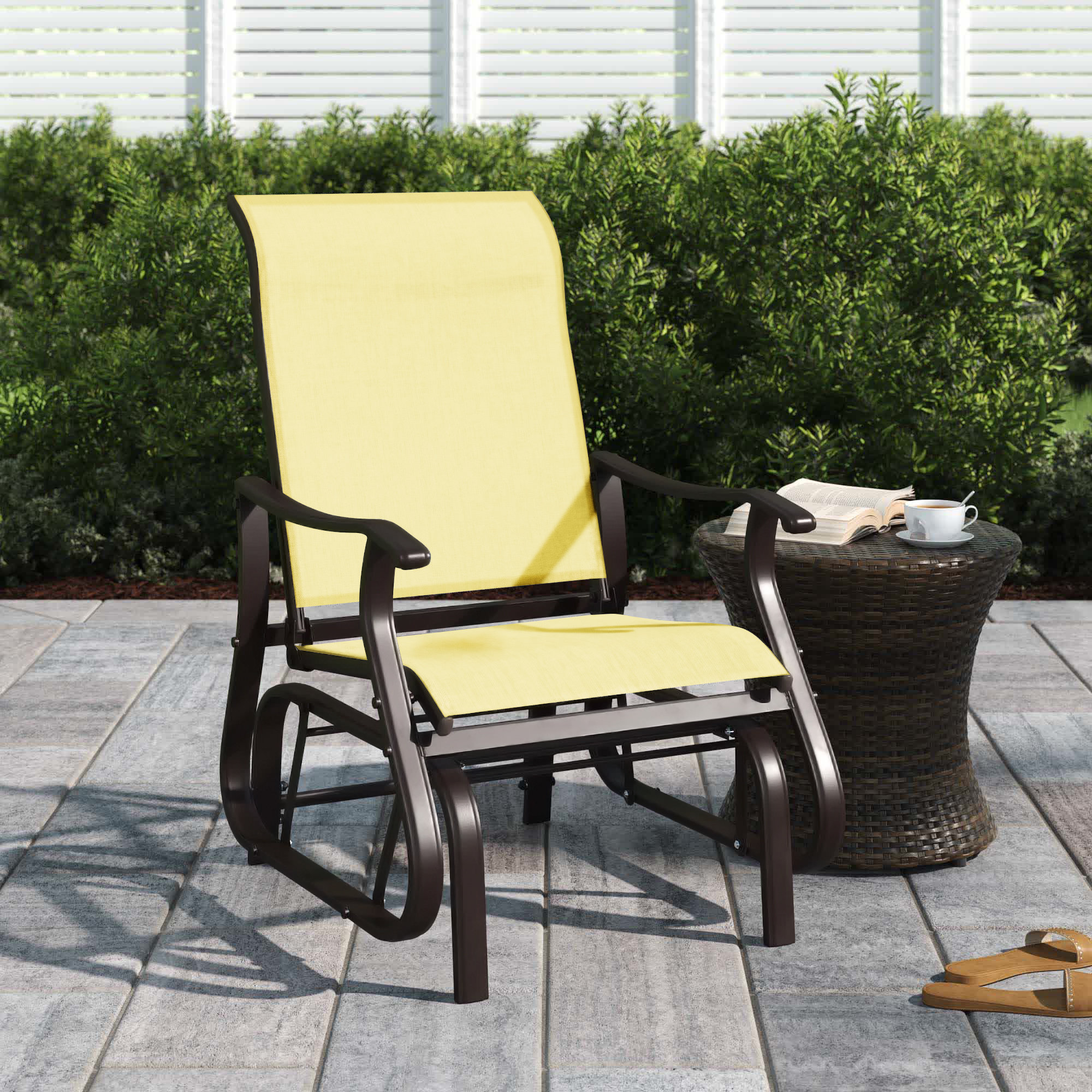 Lark Manor Outdoor Gliding Metal Chair | Wayfair