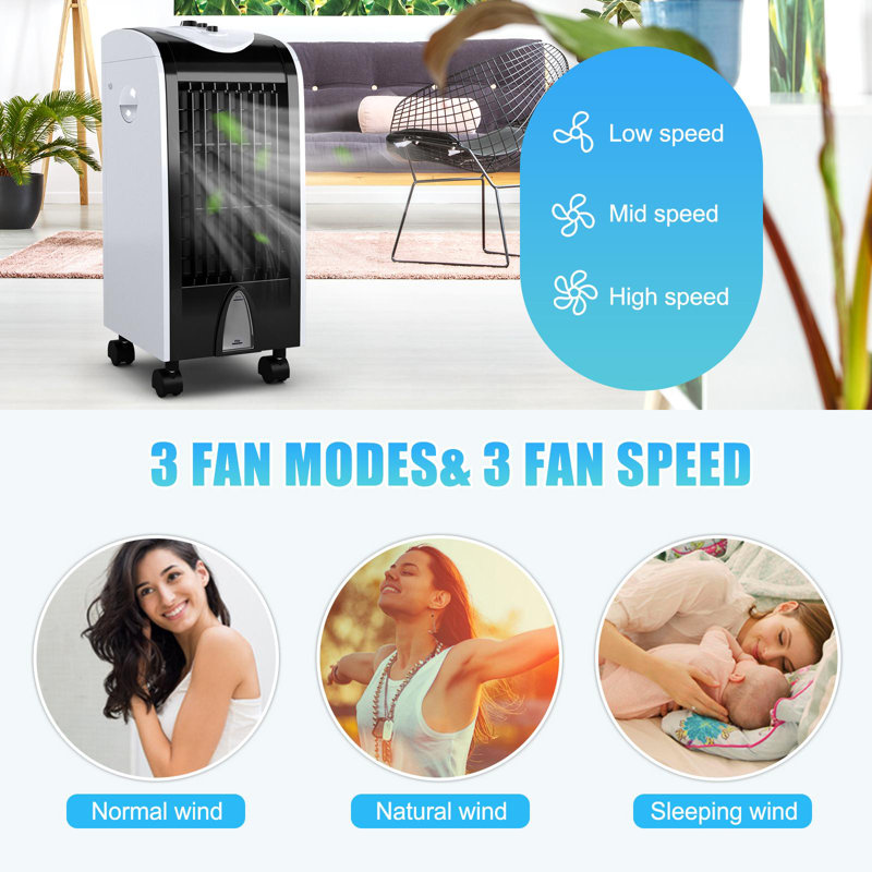 Giantex Evaporative Air Cooler, Portable Cooling Fan W/humidifier For ...