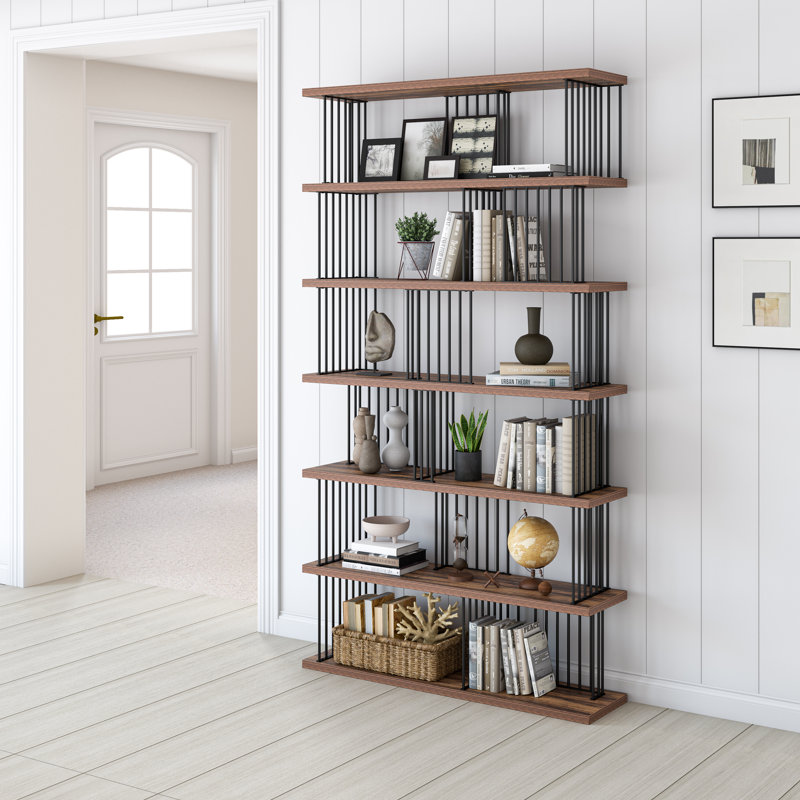 17 Stories 86.81'' H x 47.24'' W Metal Etagere Bookcase | Wayfair