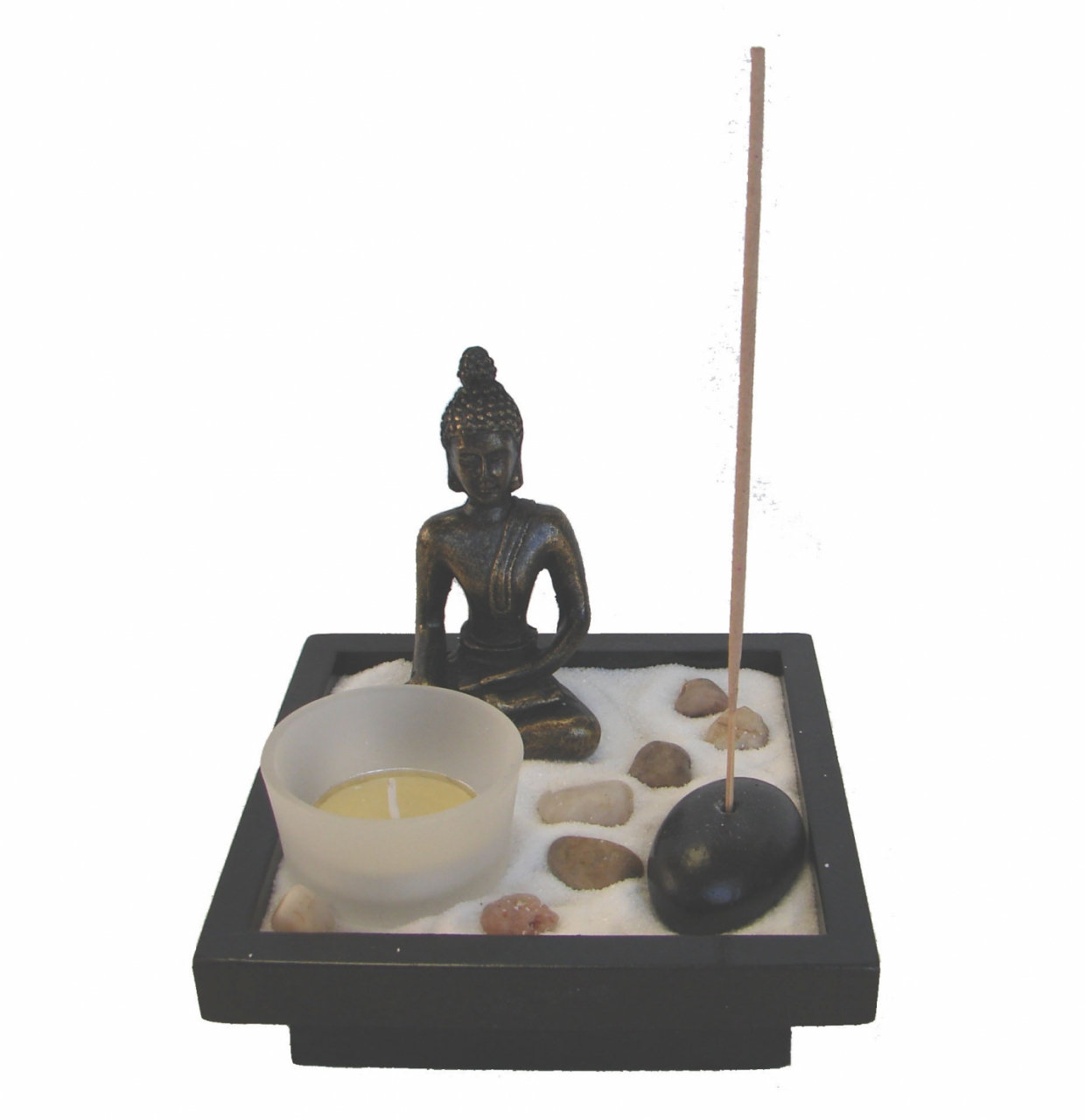 Dakota Fields Small Desktop Zen Garden with Thai Buddha Figurine | Wayfair