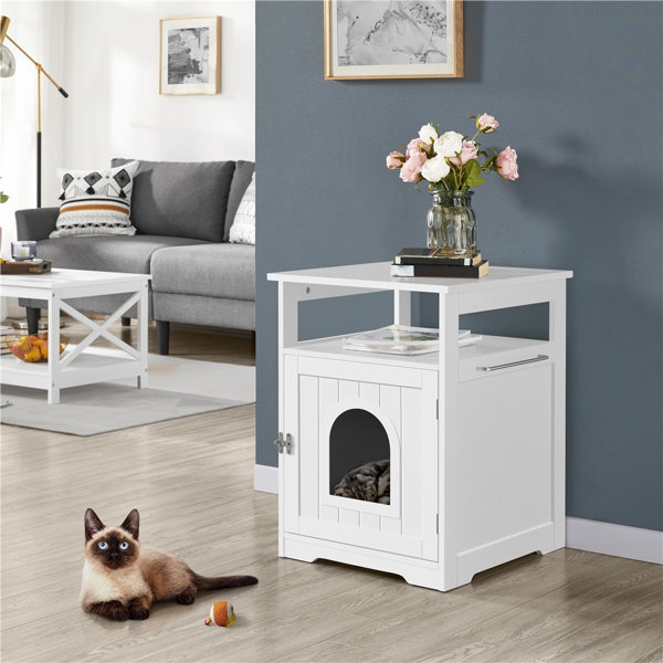 Archie & Oscar™ Hartlyn Cat Litter Box Enclosure Lockable Wooden Pet ...