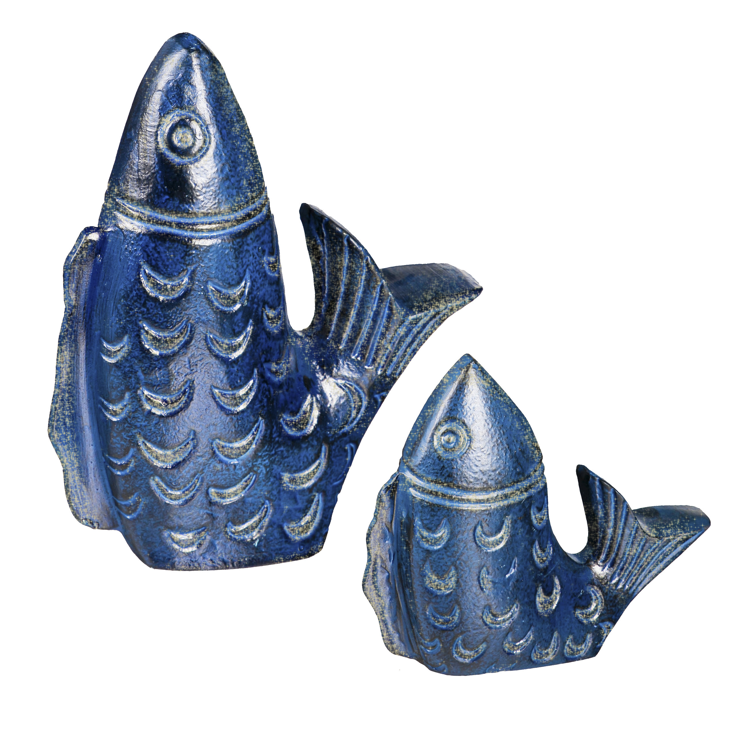 Dovecove Artisan Distressed Fish Statuary | Wayfair