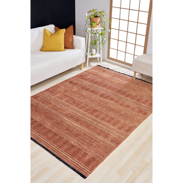 Union Rustic Bespoky Atlanta Brick Geometric Cotton Machine Made Area ...