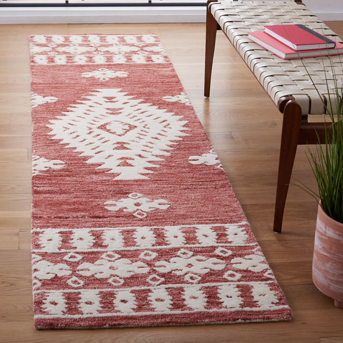 Dakota Fields Handmade Wool Rust Rug | Wayfair