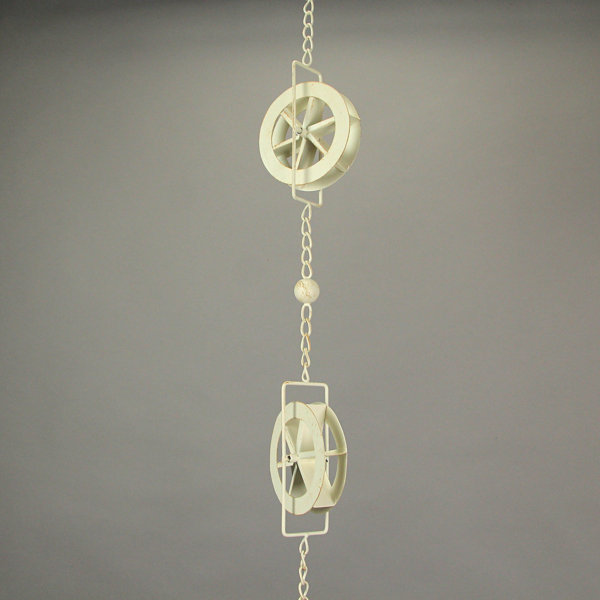 Williston Forge 68 Inch Metal Water Wheel Rain Chain | Wayfair