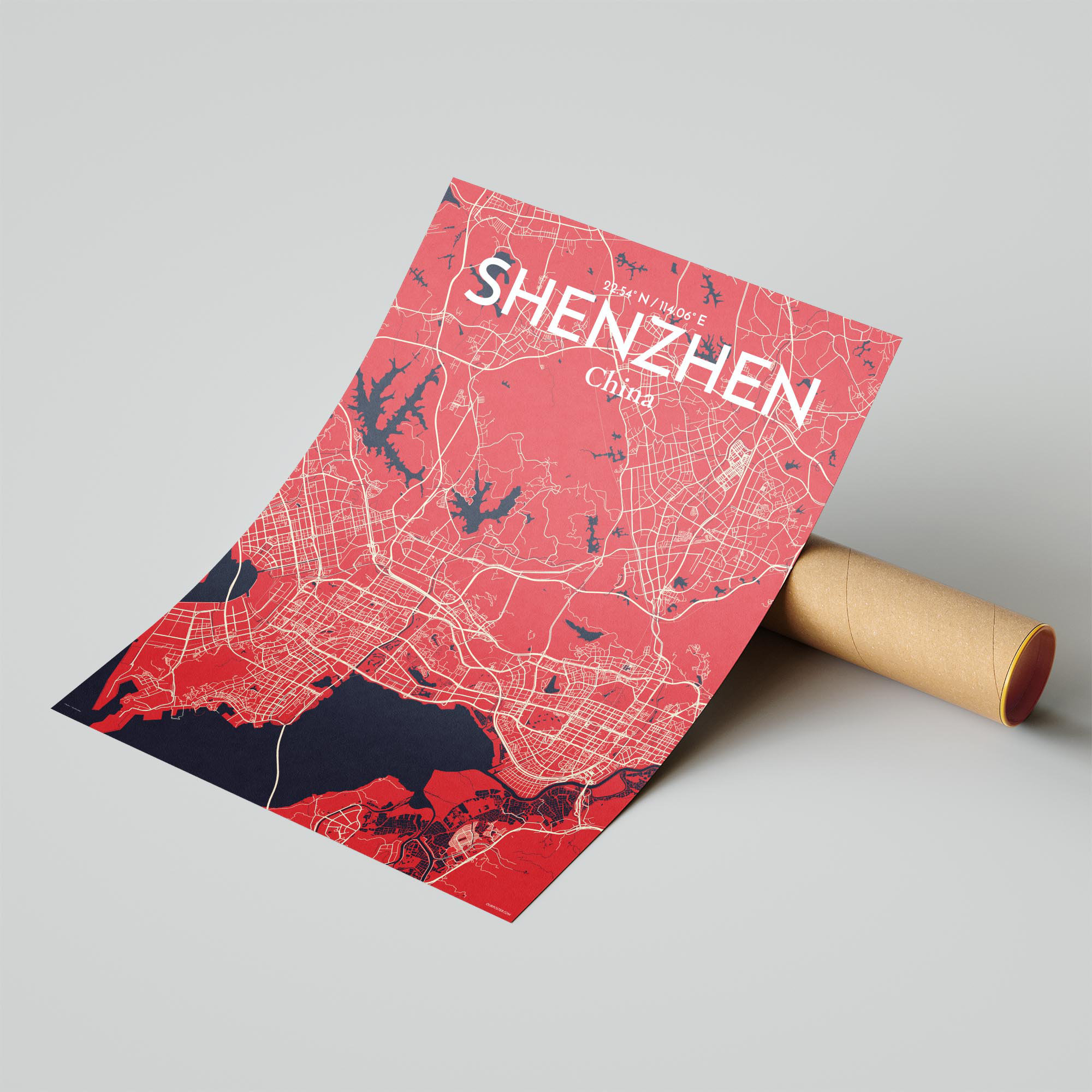 17 Stories China City Map Posters Shenzhen China|中國 City Map - Unframed ...