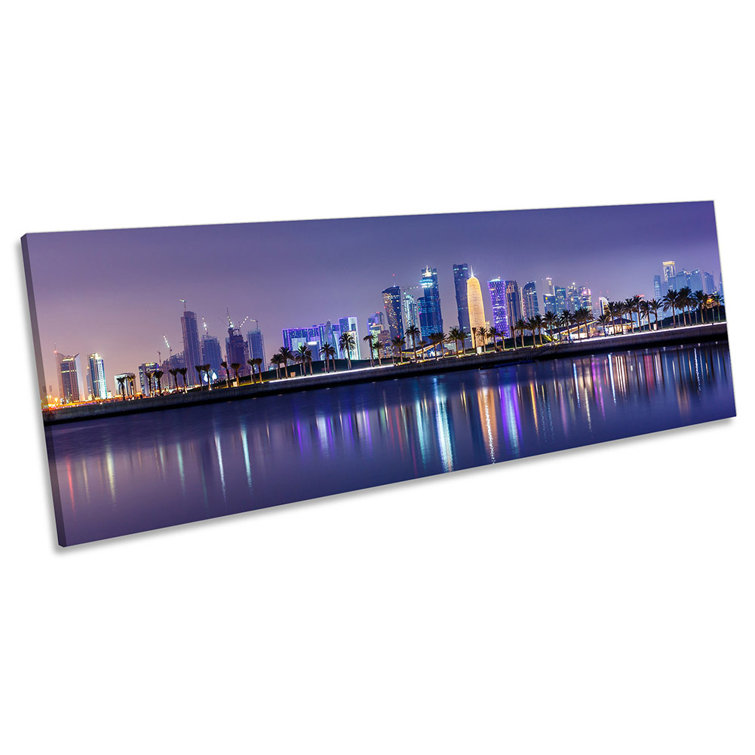 17 Stories Doha Skyline City Qatar - Wrapped Canvas Panoramic Art ...