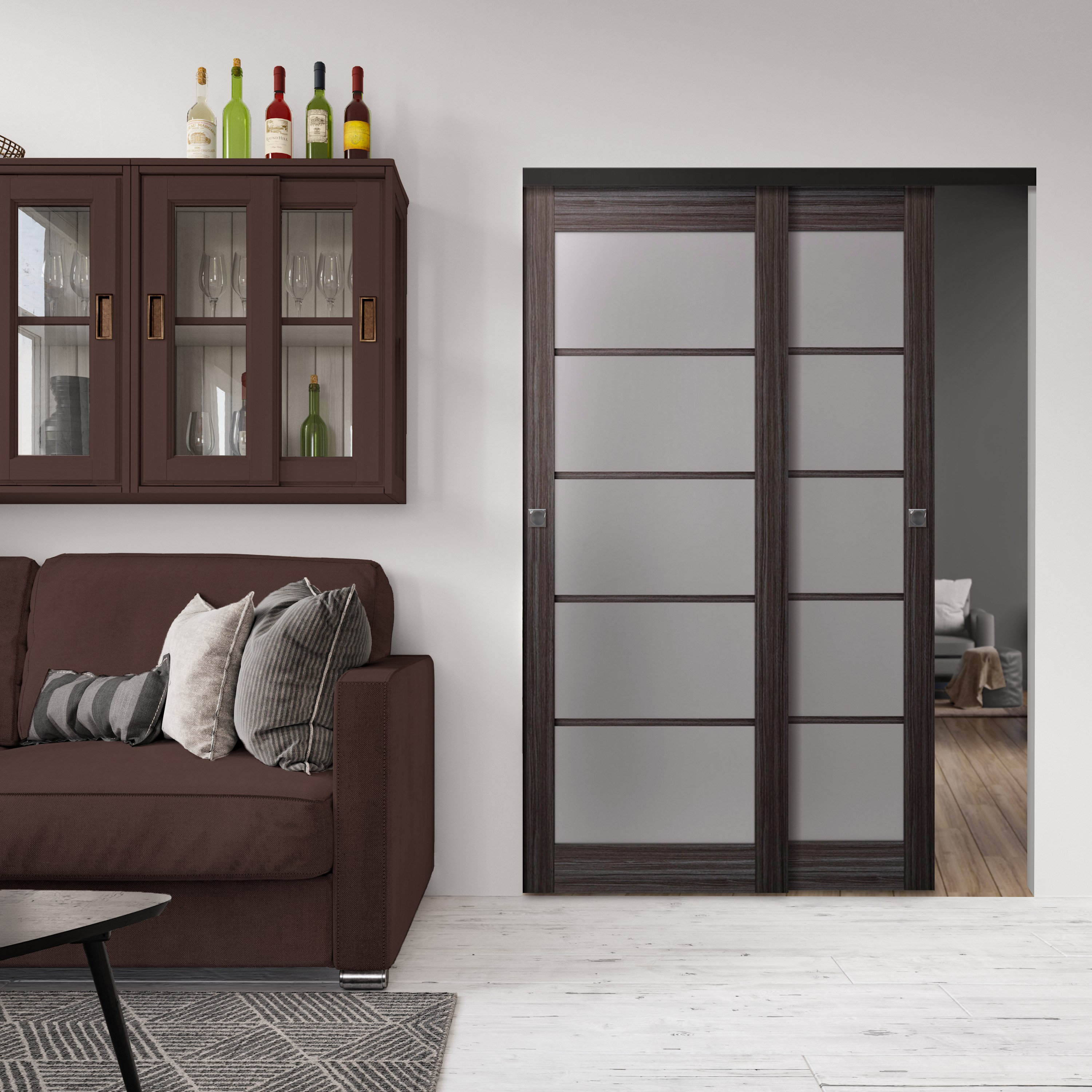 Belldinni Panelled Glass and Manufactured Wood Palladio 5-Lite Sliding ...