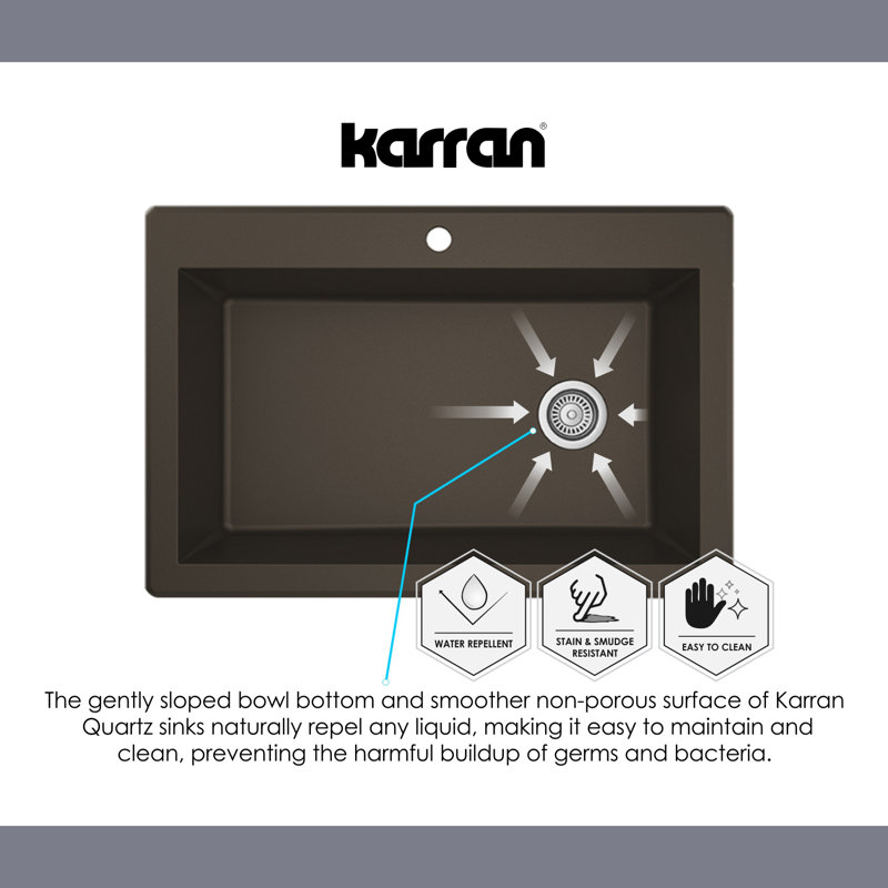 Karran Quartz 31-3/4'' X 19-1/4'' Single Bowl Undermount Kitchen Sink ...