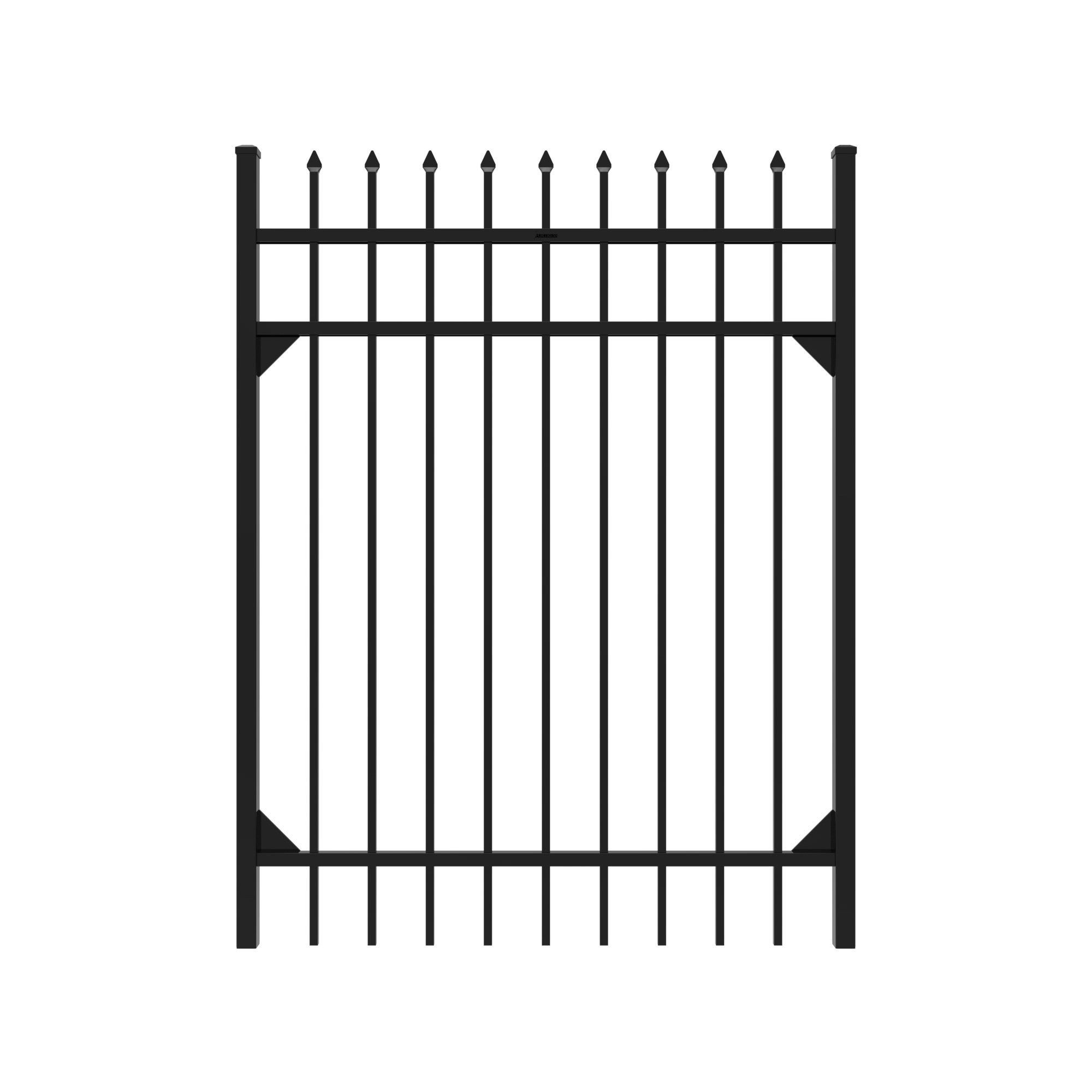 Fortress Building Products Athens Gloss Black Metal Gate | Wayfair