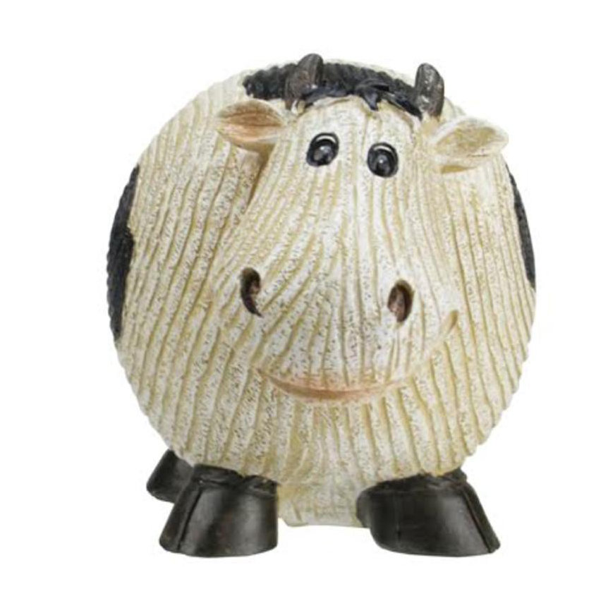 Northlight 7" Grooved White and Black Roly-Poly Stone Cow Indoor ...