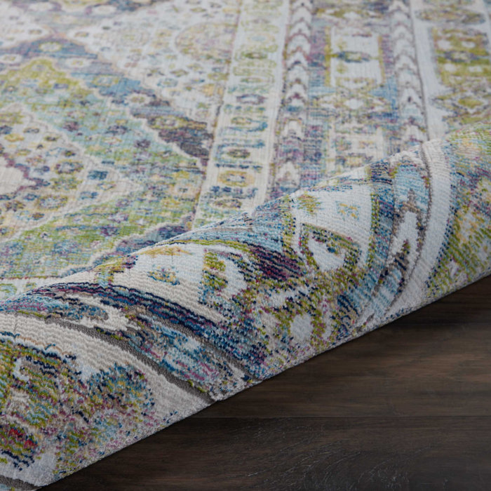 Bungalow Rose Burnie Blue/Green/Ivory Rug & Reviews | Wayfair