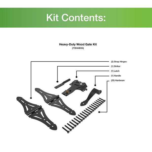 Barrette Outdoor Living Heavy-Duty Wood Gate Kit | Wayfair