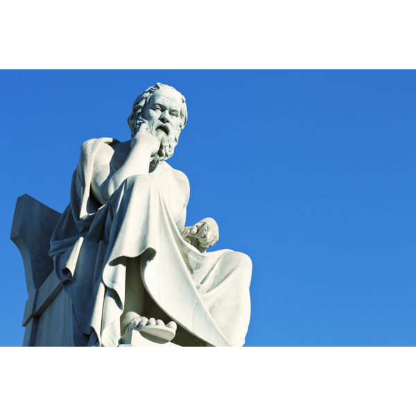 Ebern Designs Socrates Statue - Wrapped Canvas Photograph | Wayfair