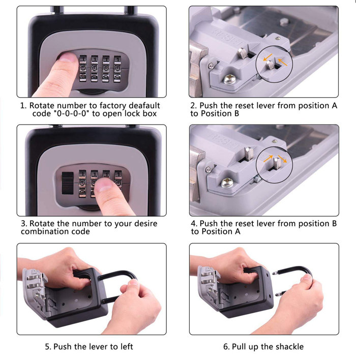 Fixturedisplays® Key Combination Lock Box, Lock Box With Code For House ...