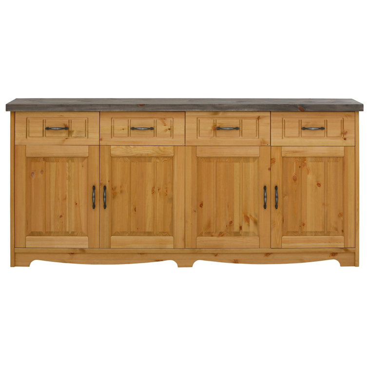 Luwo 193.8Cm Wide 4 Drawer Pine Solid Wood Sideboard | Wayfair.co.uk