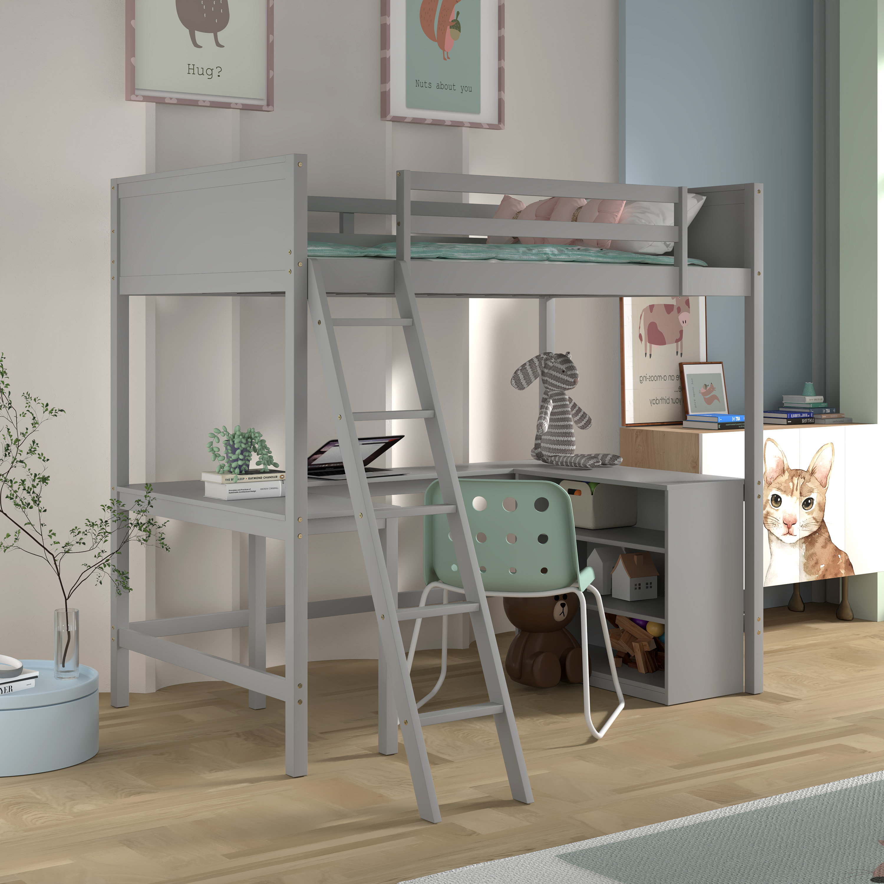 Harriet Bee Fadila Full Loft Bed with Built-in-Desk by Harriet Bee ...