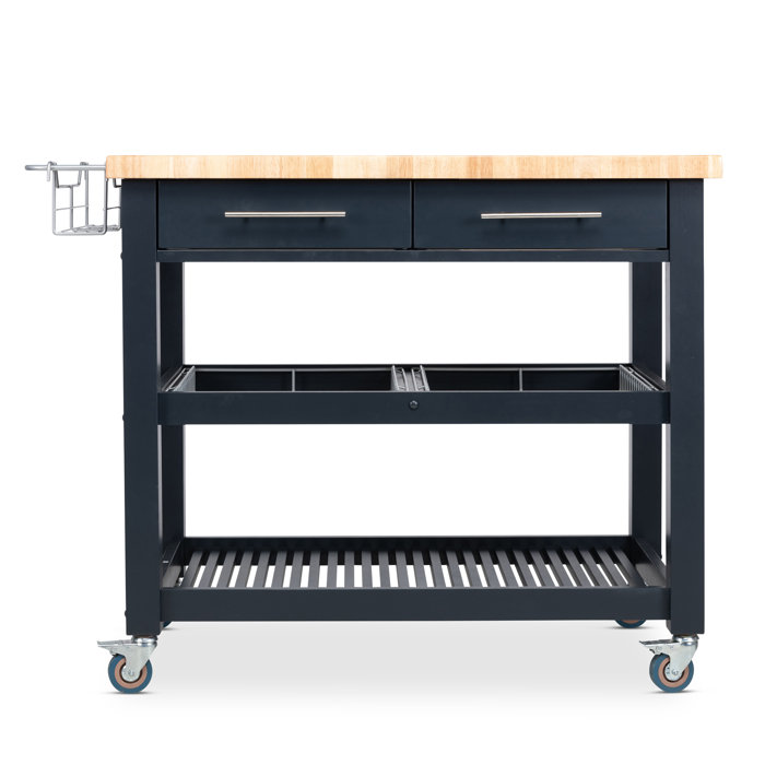 Red Barrel Studio® BIG BLOCK Butcher Block Kitchen Cart & Reviews | Wayfair