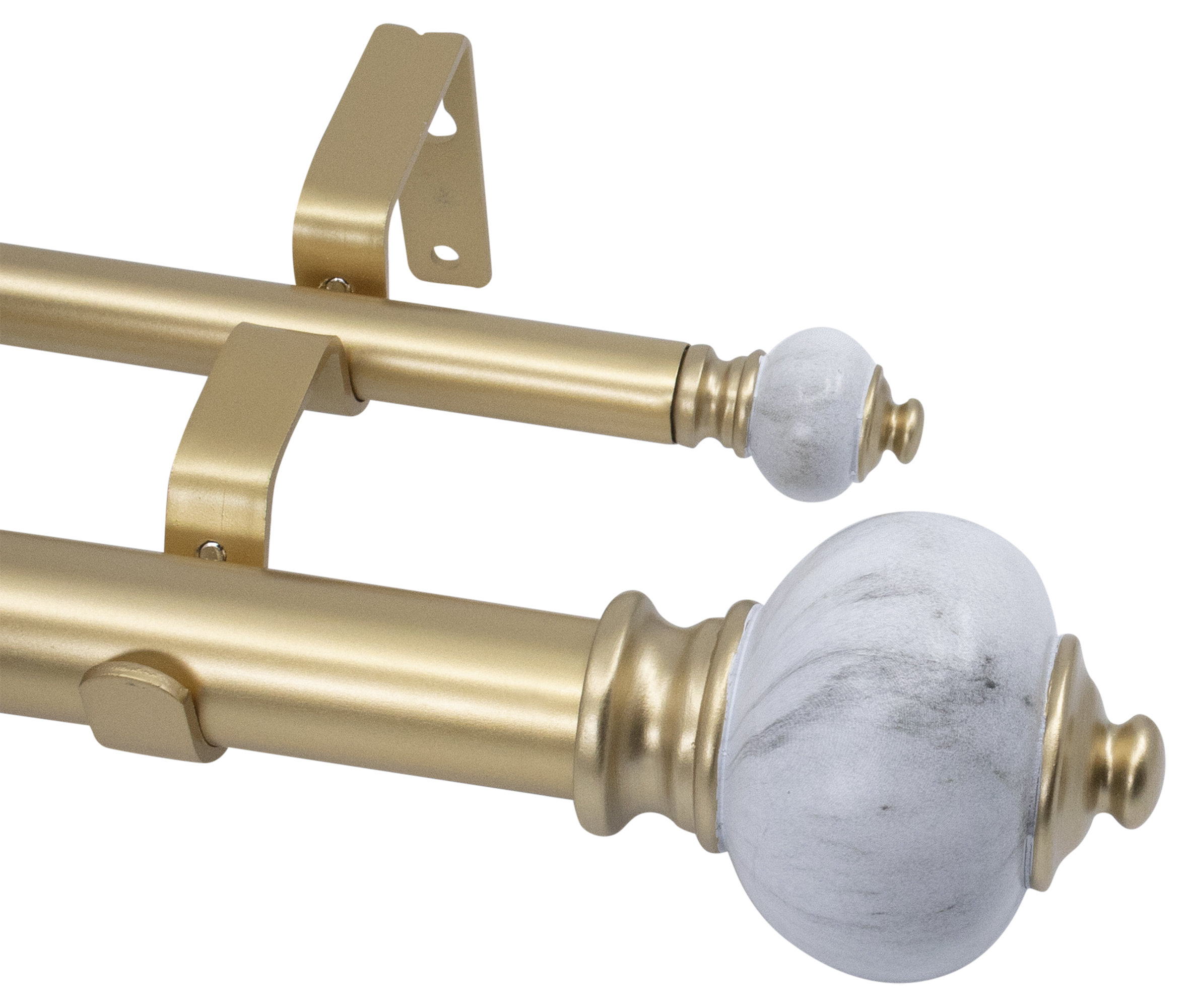House of Hampton® Eliberto Gold Adjustable 1" Double Curtain Rod | Wayfair
