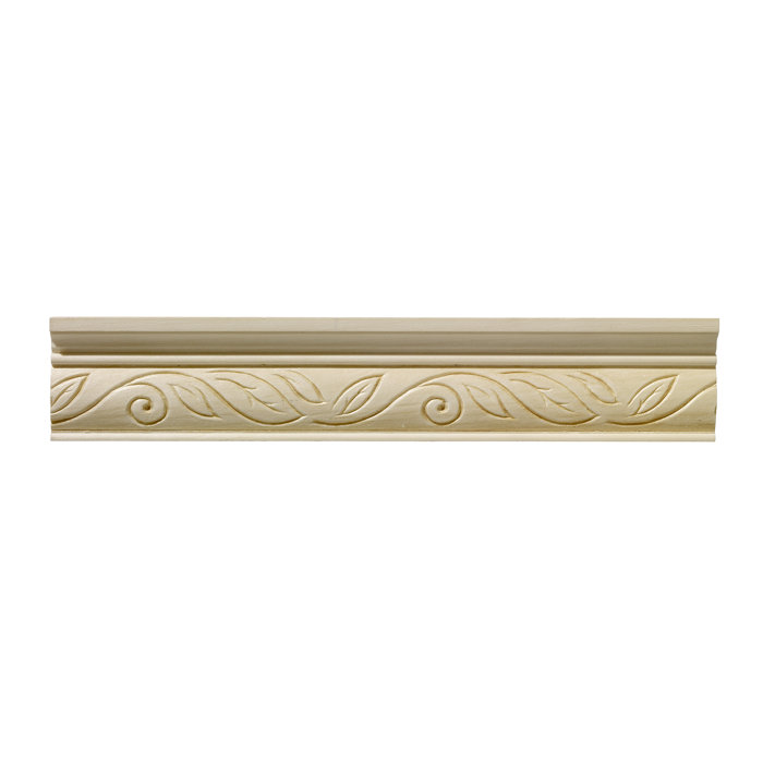 Ornamental Mouldings Hardwood Clean Scroll Moulding 2.25" H x 96" W x 0 ...