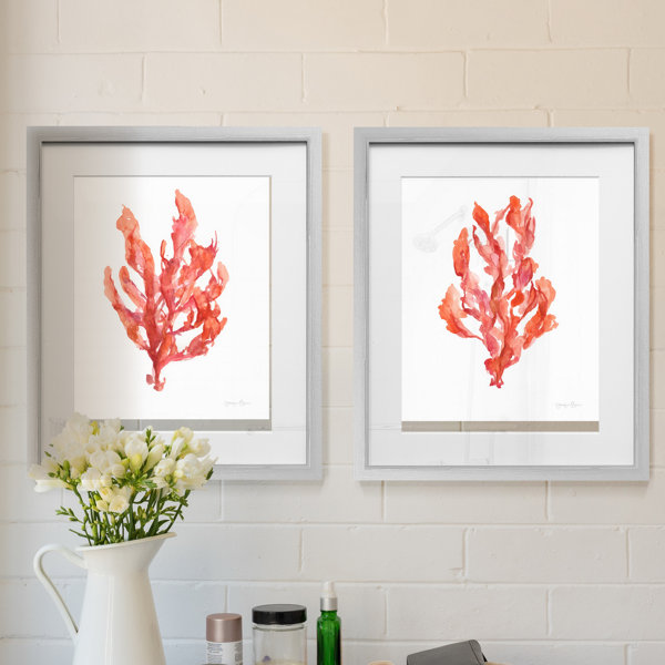 Rosecliff Heights Coral Kelp I - 2 Piece Picture Frame Graphic Art ...
