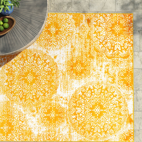 Mistana™ Brandt Floral Yellow Area Rug & Reviews | Wayfair