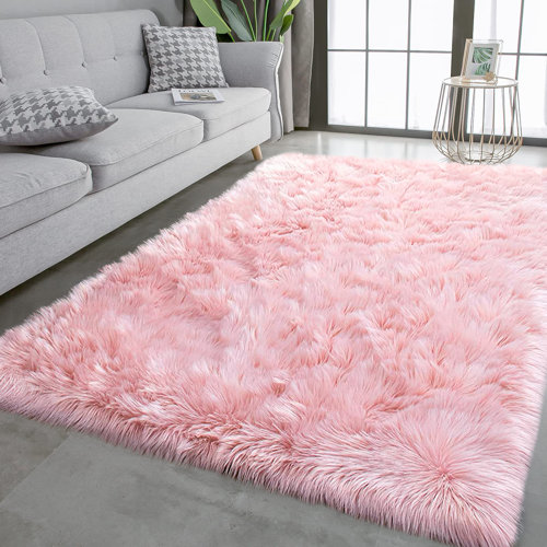Everly Quinn Ranyah Performance Pink Machine Washable Rug & Reviews ...