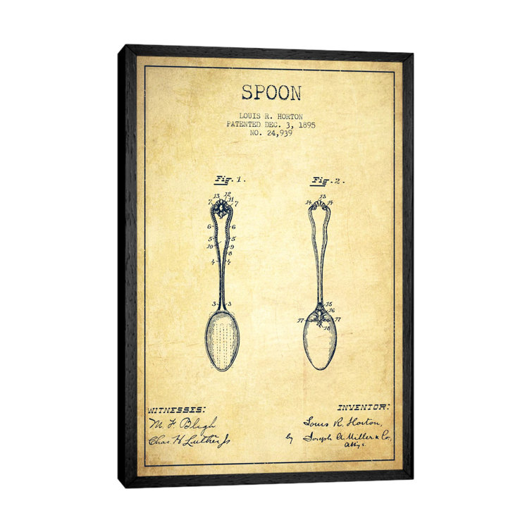 Williston Forge Spoon Vintage Patent Blueprint by Aged Pixel - Floater ...