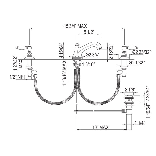 Rohl Hex® Palladian Widespread Lavatory Faucet | Wayfair