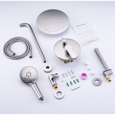 Rainlex Wall Mounted Pressure Balance Shower SystemCombo(rough-in Valve ...