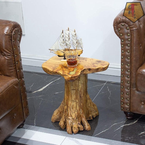 GN109 Solid Wood Tree Stump End Table - Wayfair Canada