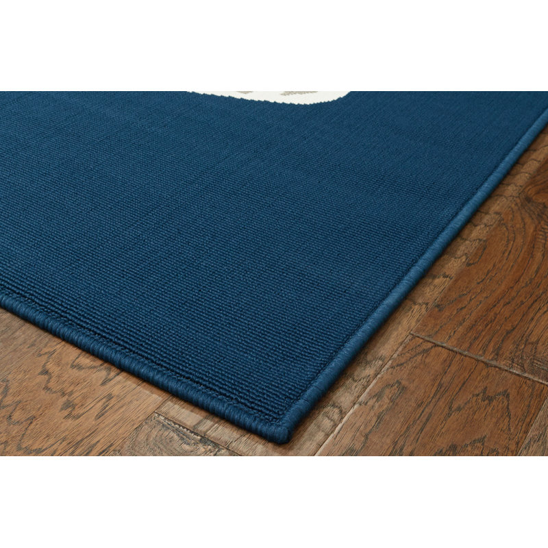 Highland Dunes Castano Performance Navy Blue Rug & Reviews | Wayfair