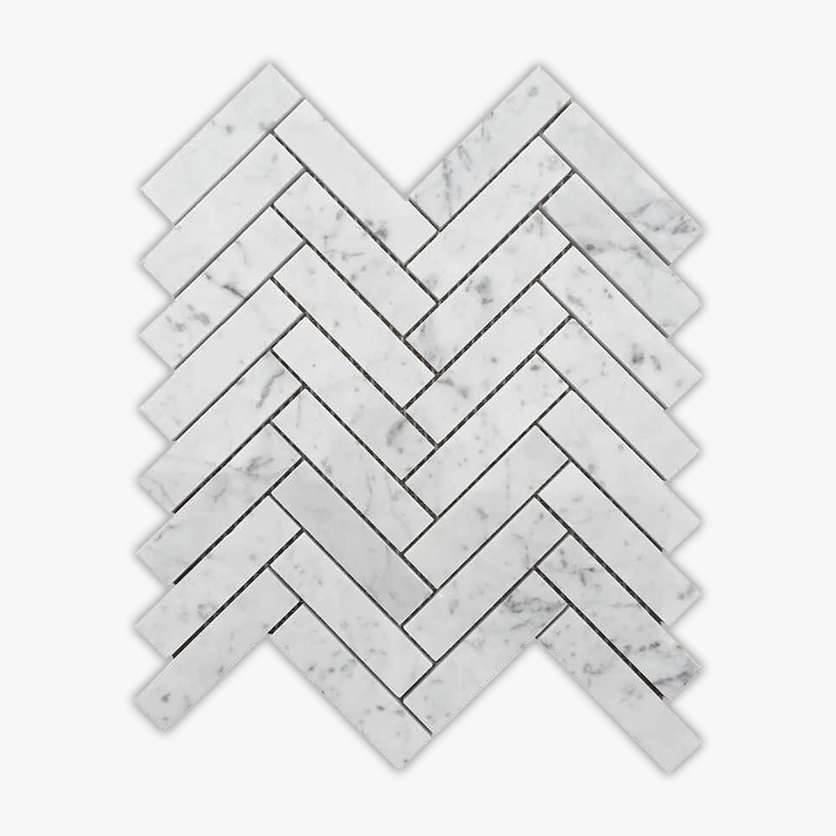 Direct Stone Source 1" x 4" Marble Herringbone / Chevron Mosaic Wall ...