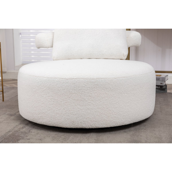 Orren Ellis Chenice Upholstered Swivel Barrel Chair | Wayfair