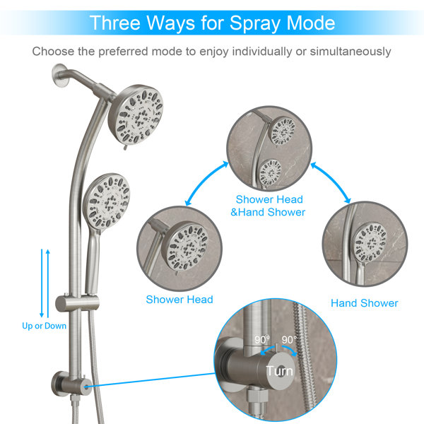 Logmey Multi Function Dual Shower Head | Wayfair
