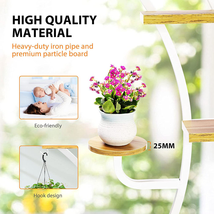 Latitude Run® 6-Tier Curved Plant Stand with Hanger & Reviews | Wayfair