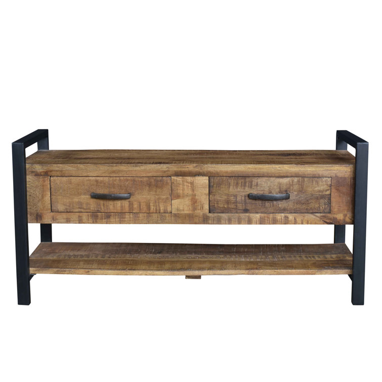 Union Rustic Hanks Wood Storage Bench | Wayfair