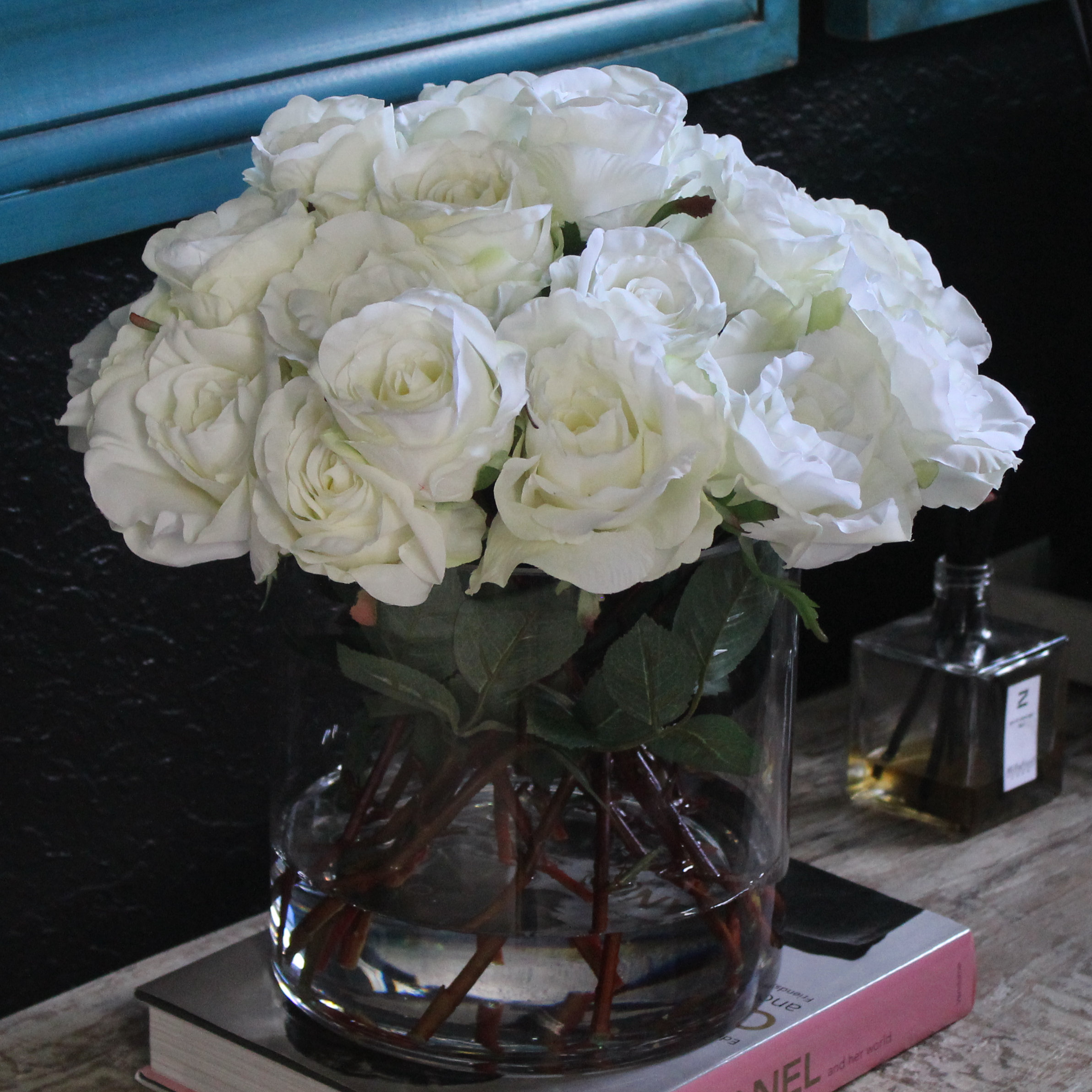 House of Hampton® Cylinder Roses Floral Arrangement in Pot | Wayfair