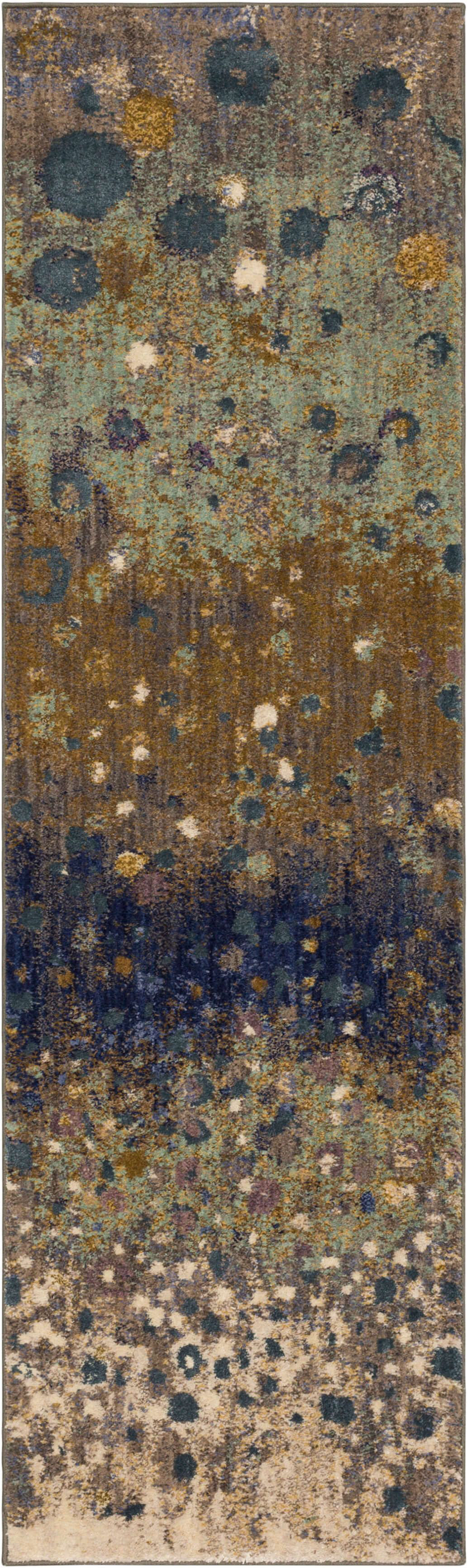 Karastan Enigma Abstract Machine Woven Silk Area Rug in Gray/Brown ...