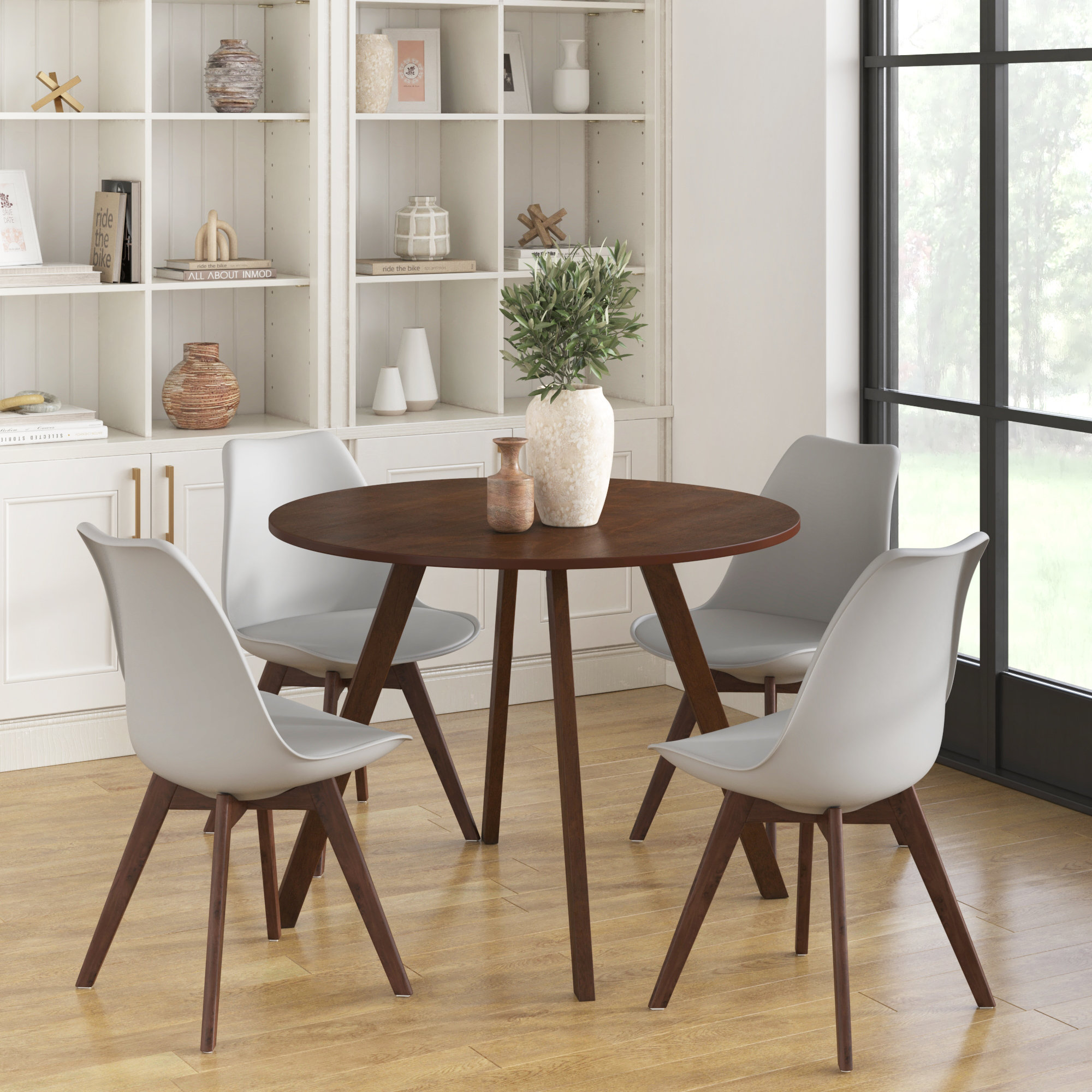 Hashtag Home 4 - Person Solid Wood Dining Set & Reviews | Wayfair