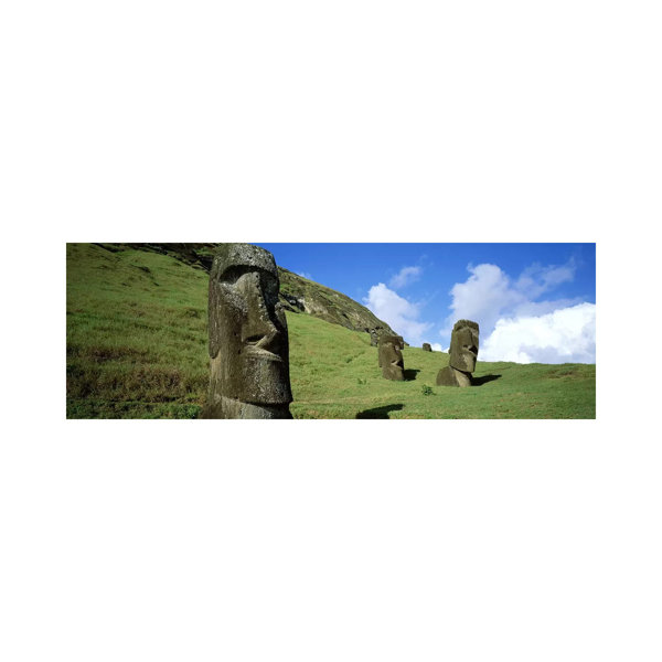 Union Rustic Stone Heads, Easter Islands, Chile - Wrapped Canvas ...