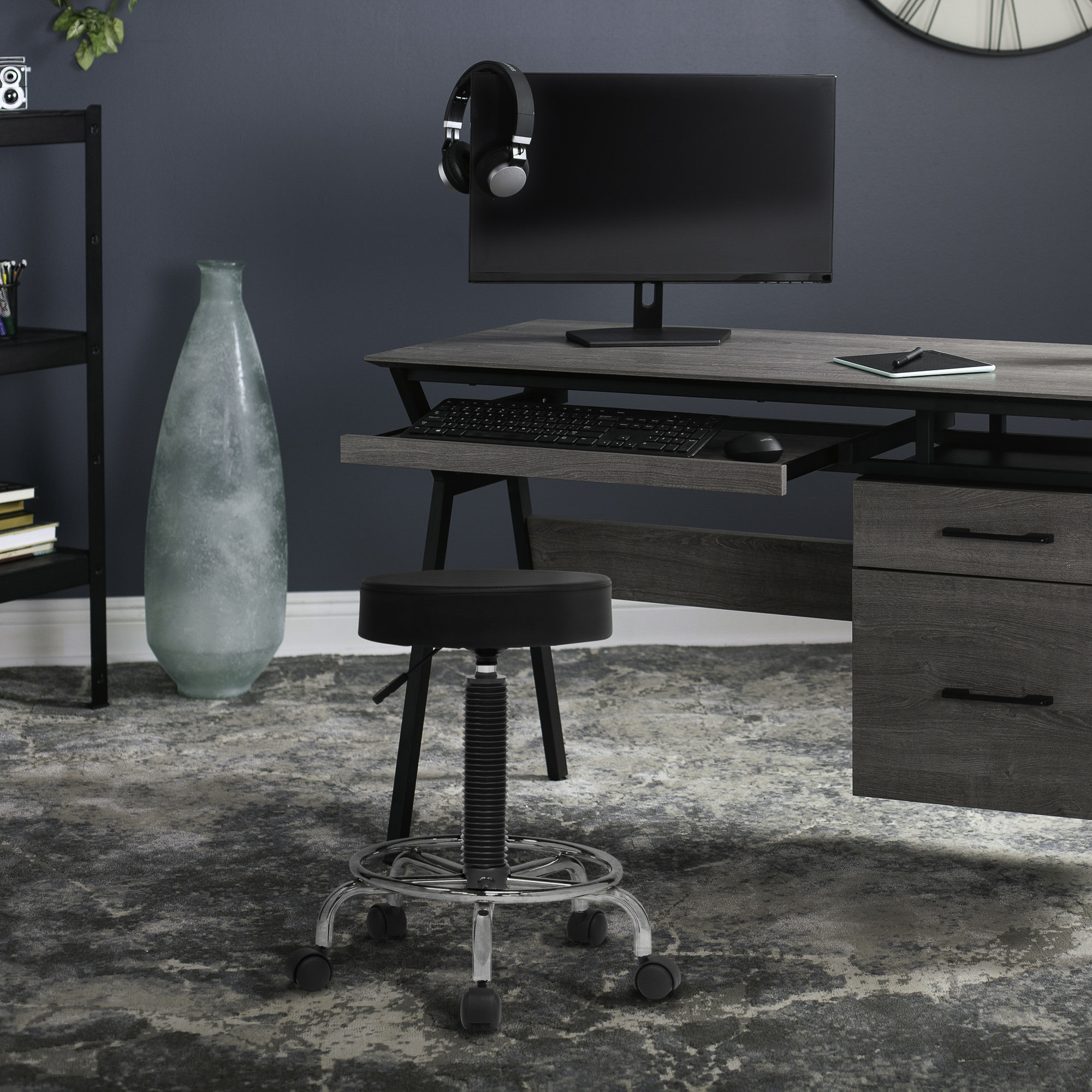 Inbox Zero Courville Height Adjustable Shop Stool | Wayfair