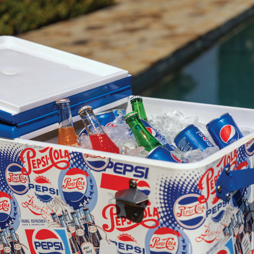 Permasteel Pepsi 80-Quart Classic Outdoor Patio Cooler on Wheels ...