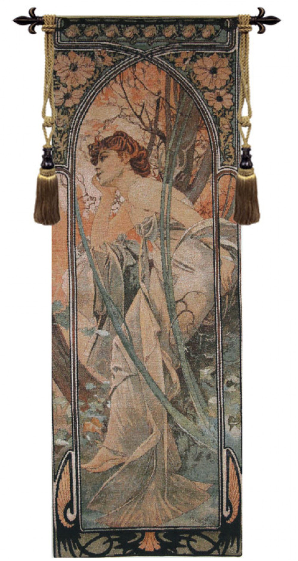 Charlotte Home Furnishings Mucha Soir by Alphonse Mucha Tapestry | Wayfair
