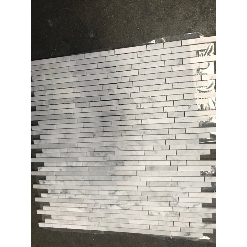 Bloom Stone 0.62" x 3" Marble Stacked Stone Mosaic Wall & Floor Tile ...