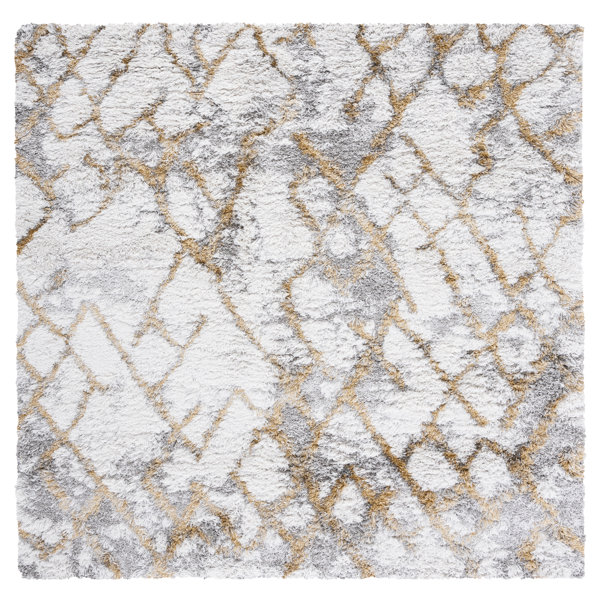 Steelside™ Runner Cade Abstract Area Rug in Ivory/Gold & Reviews | Wayfair