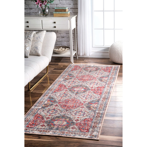 Bungalow Rose Elmina Gray/Red Area Rug | Wayfair