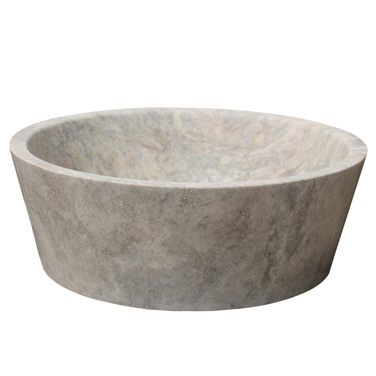Tashmart 16'' Stone Circular Vessel Bathroom Sink & Reviews | Wayfair