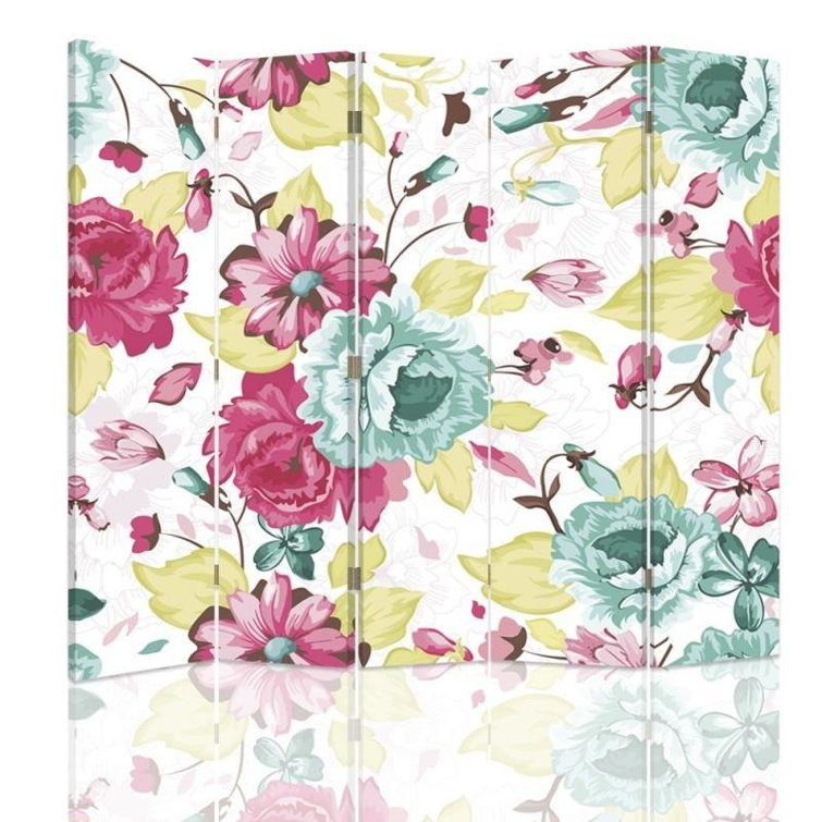 Fleur De Lis Living Flowers Canvas 5 Panel Room Divider | Wayfair.co.uk
